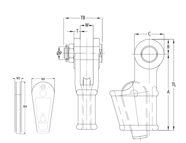 Amarre de cuña abierto con tuerca Ropeblock OWS B | CYESA